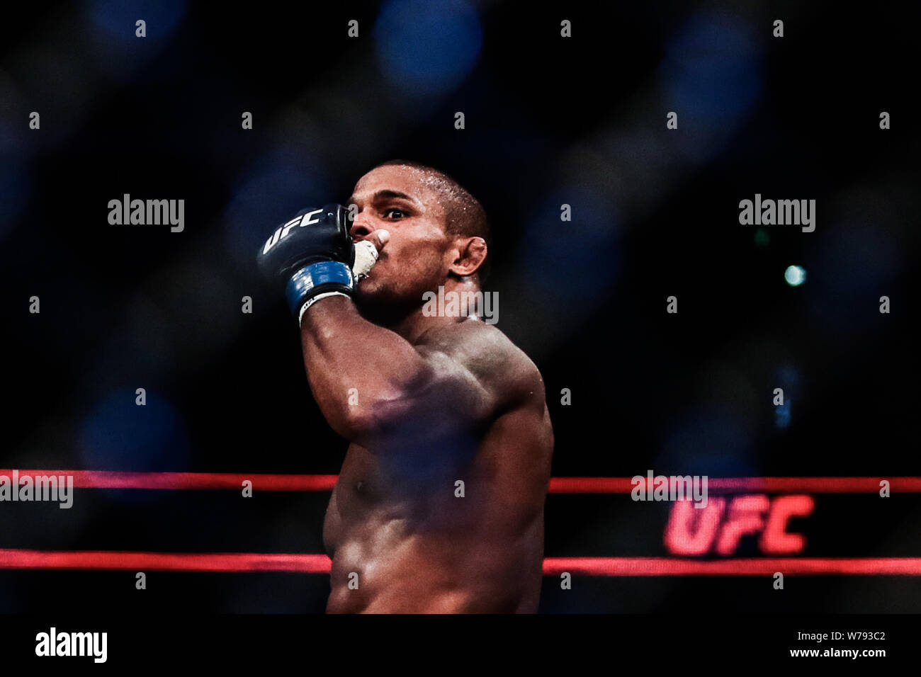 Dominican mixed martial artist Alex Garcia poses to celebrate after ...