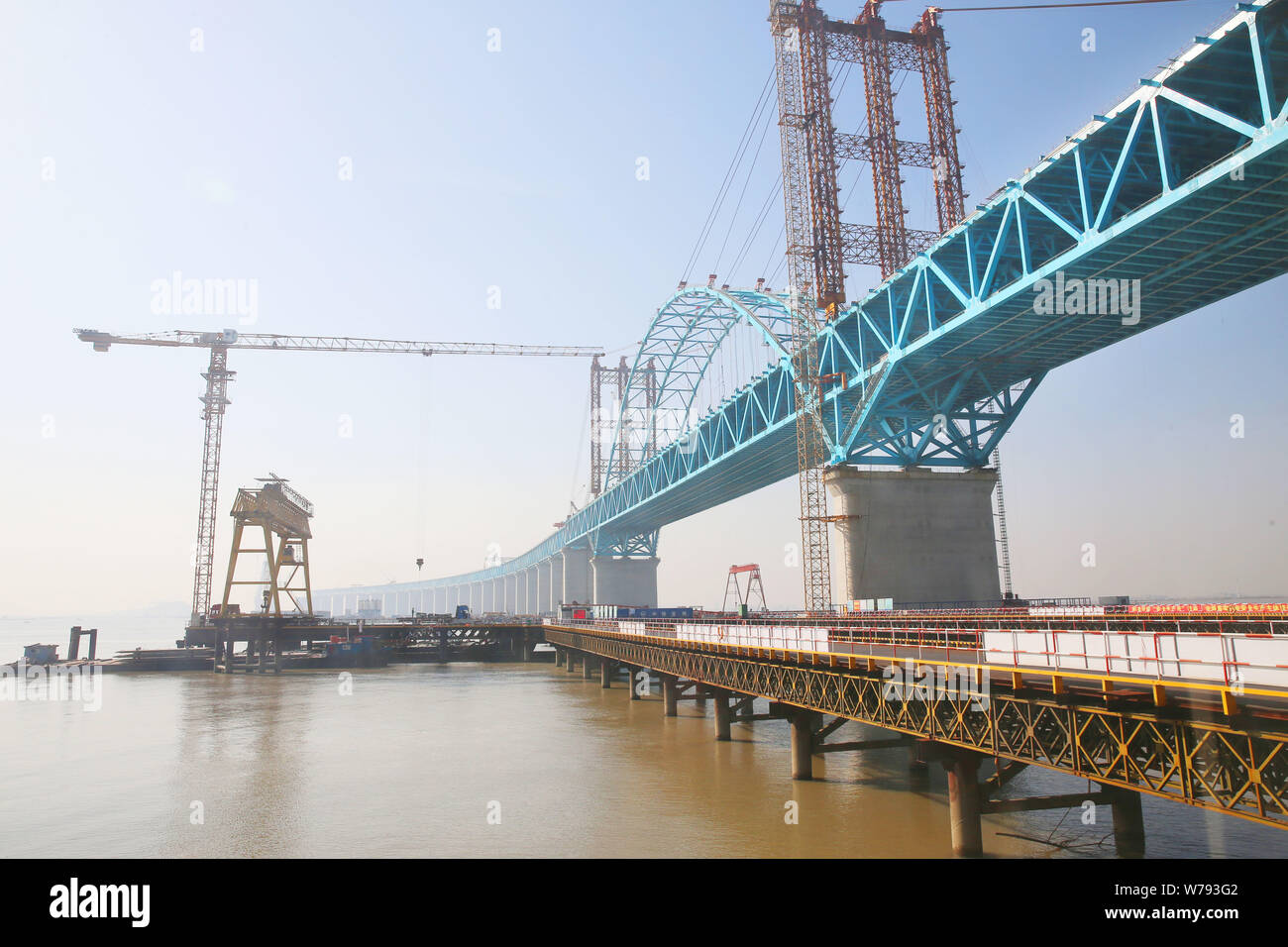 The section of Tiansheng Port Area of the world's longest cable-stayed ...