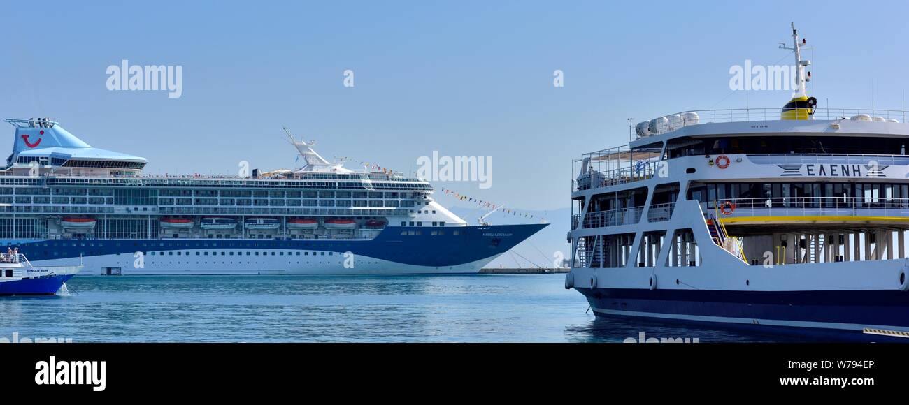 Cruise ship,Marella Discovery,Corfu Port,Kerkyra,Greek ionian islands ...