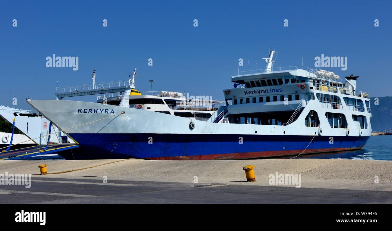 Kerkyra lines car ferry,Corfu,Greece Stock Photo - Alamy