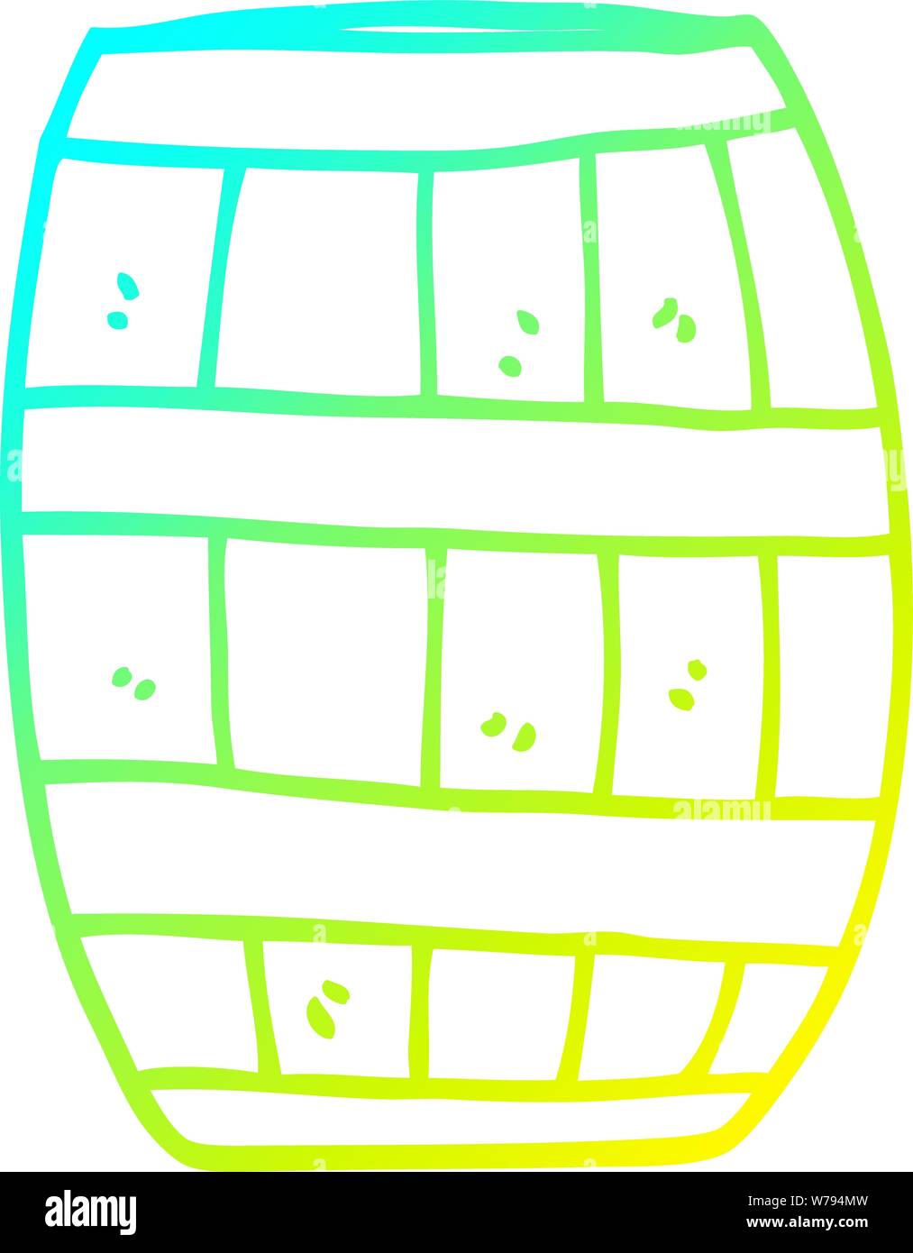 cold gradient line drawing of a cartoon barrel Stock Vector Image & Art ...