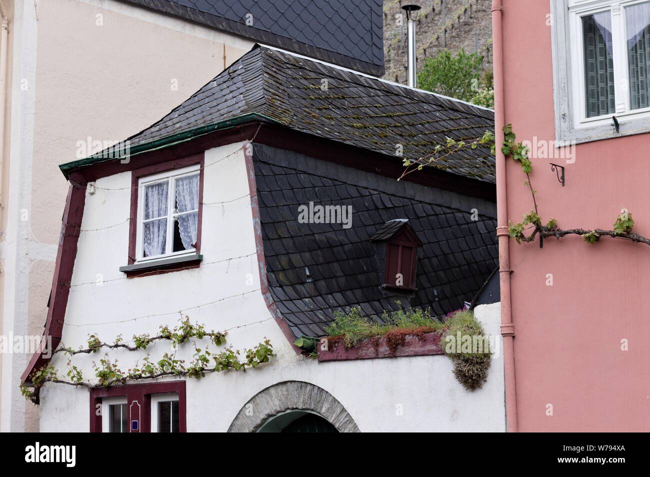 Typical german house with a black roof tiles (Germany, Europe Stock ...