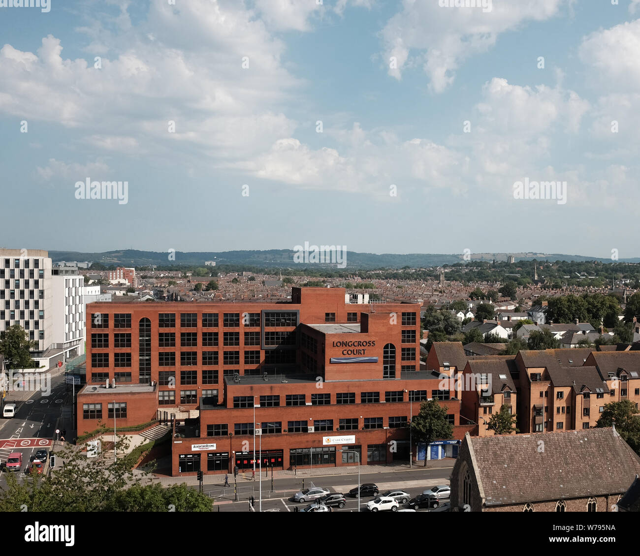 July 2019 - Longcross Court on the Newport Road in Cardiff, Wales, UK ...