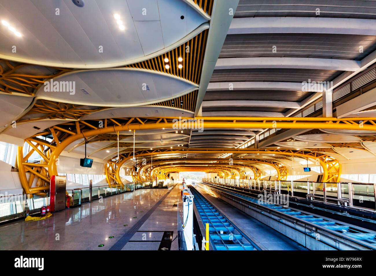 A maglev train runs on Beijing's first medium-low speed maglev S1 line ...