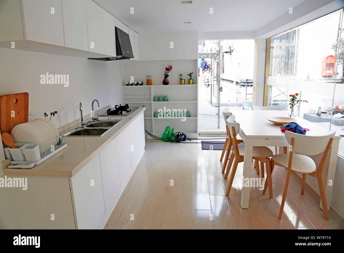 Interior view of a shared living room built by the residential ...