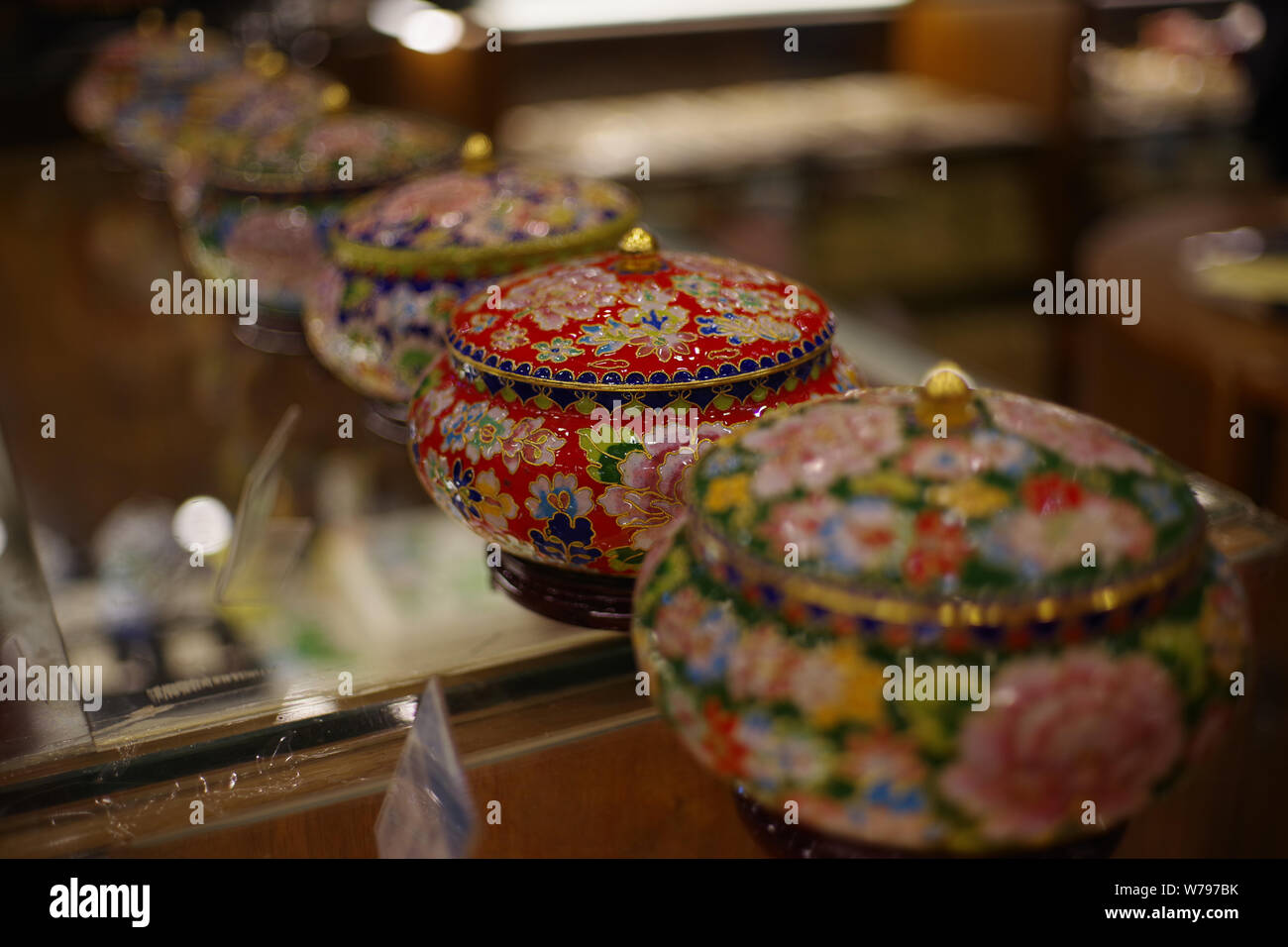 Cloisonne artworks are on display in the biggest cloisonne factory ...