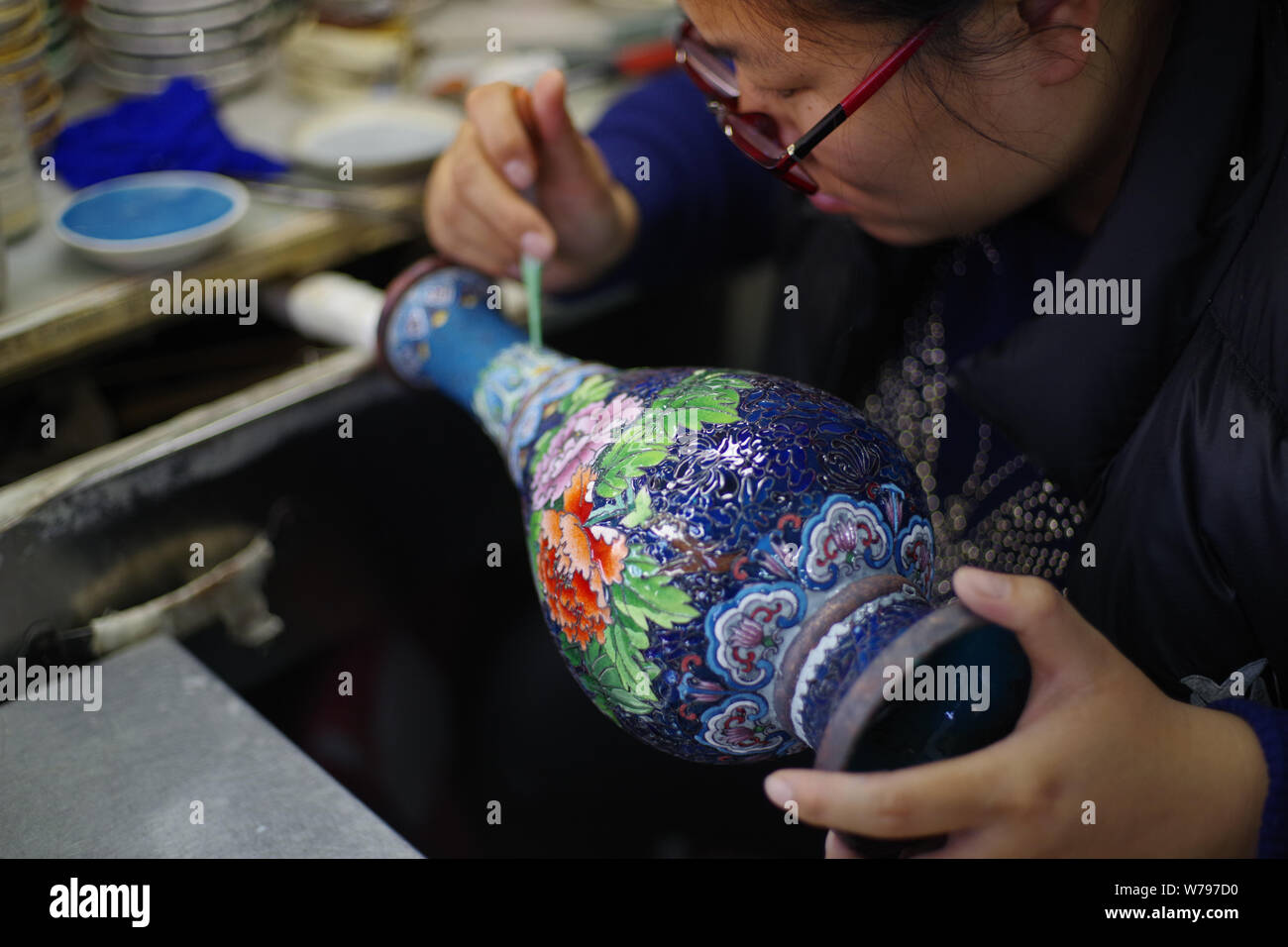 Beijing china cloisonne factory hi-res stock photography and images - Alamy