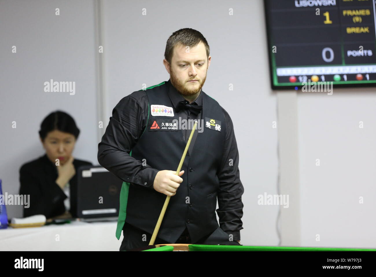 Mark Allen of Northern Ireland considers a shot to Jack Lisowski of ...