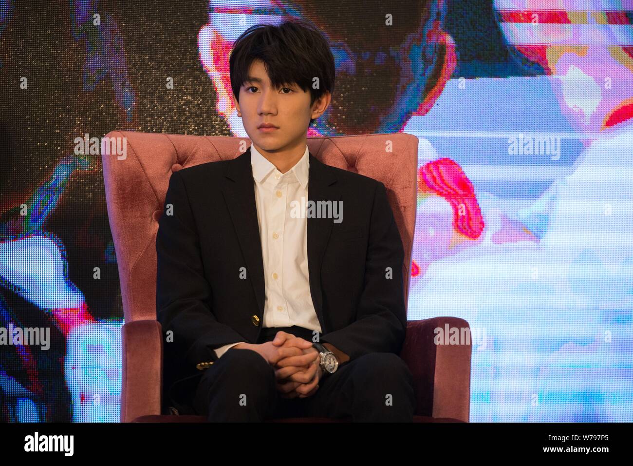 Singer-songwriter and actor Roy Wang or Wang Yuan of Chinese boy group ...