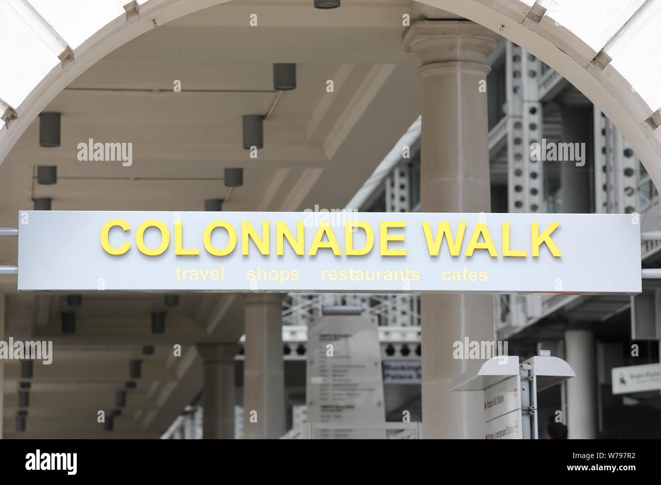 Colonnade walk shopping mall London England Stock Photo - Alamy