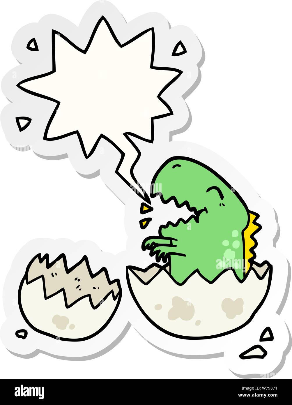 Dinosaur hatching from egg Stock Vector Images - Alamy