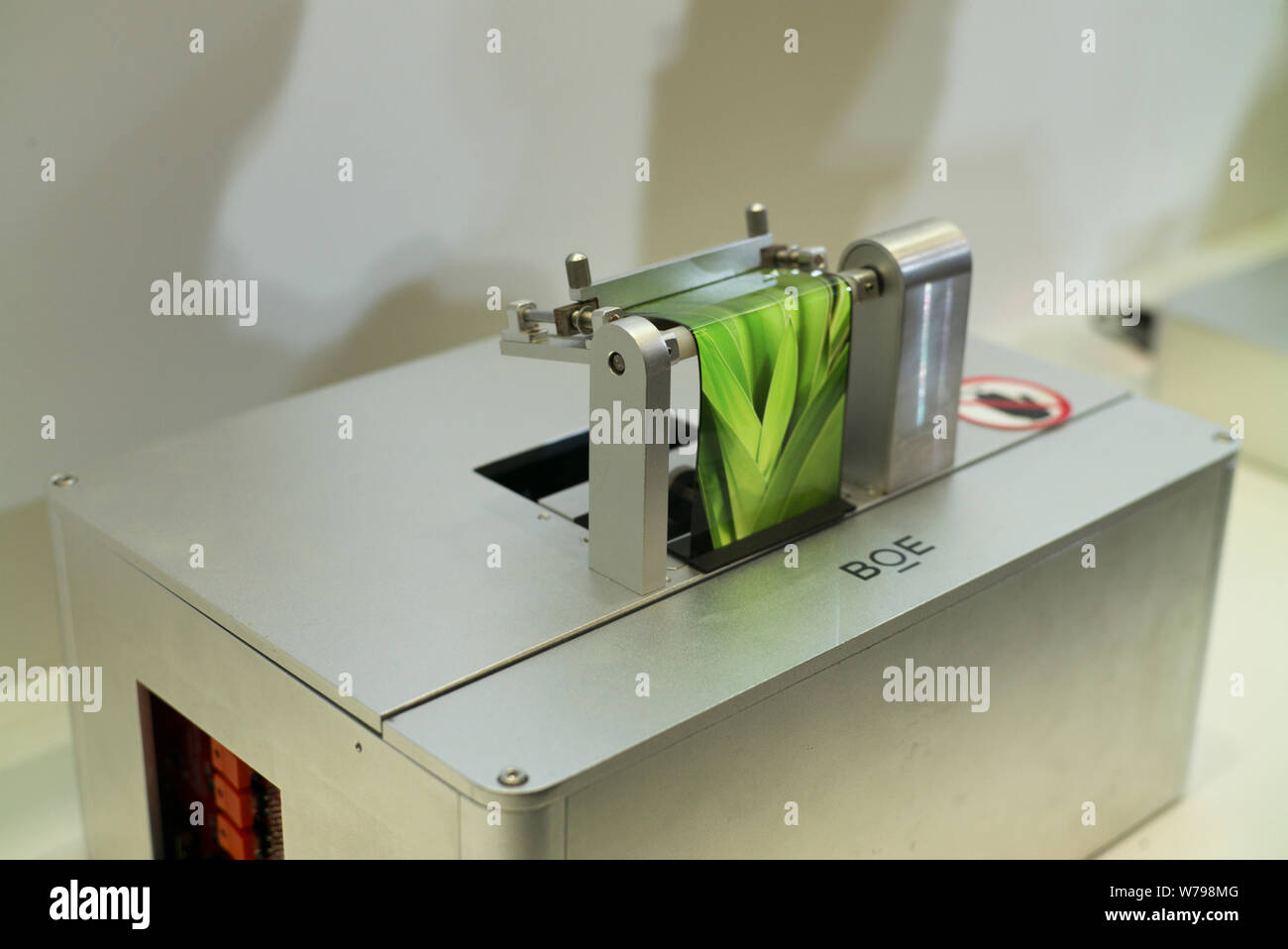 View of a thin, paper-like foldable AMOLED screen of BOE Technology ...