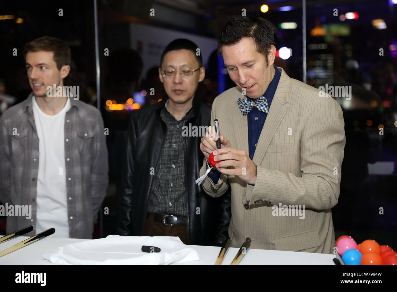 Dominic Dale of Wales, right, attends a reception party for the 2017 ...