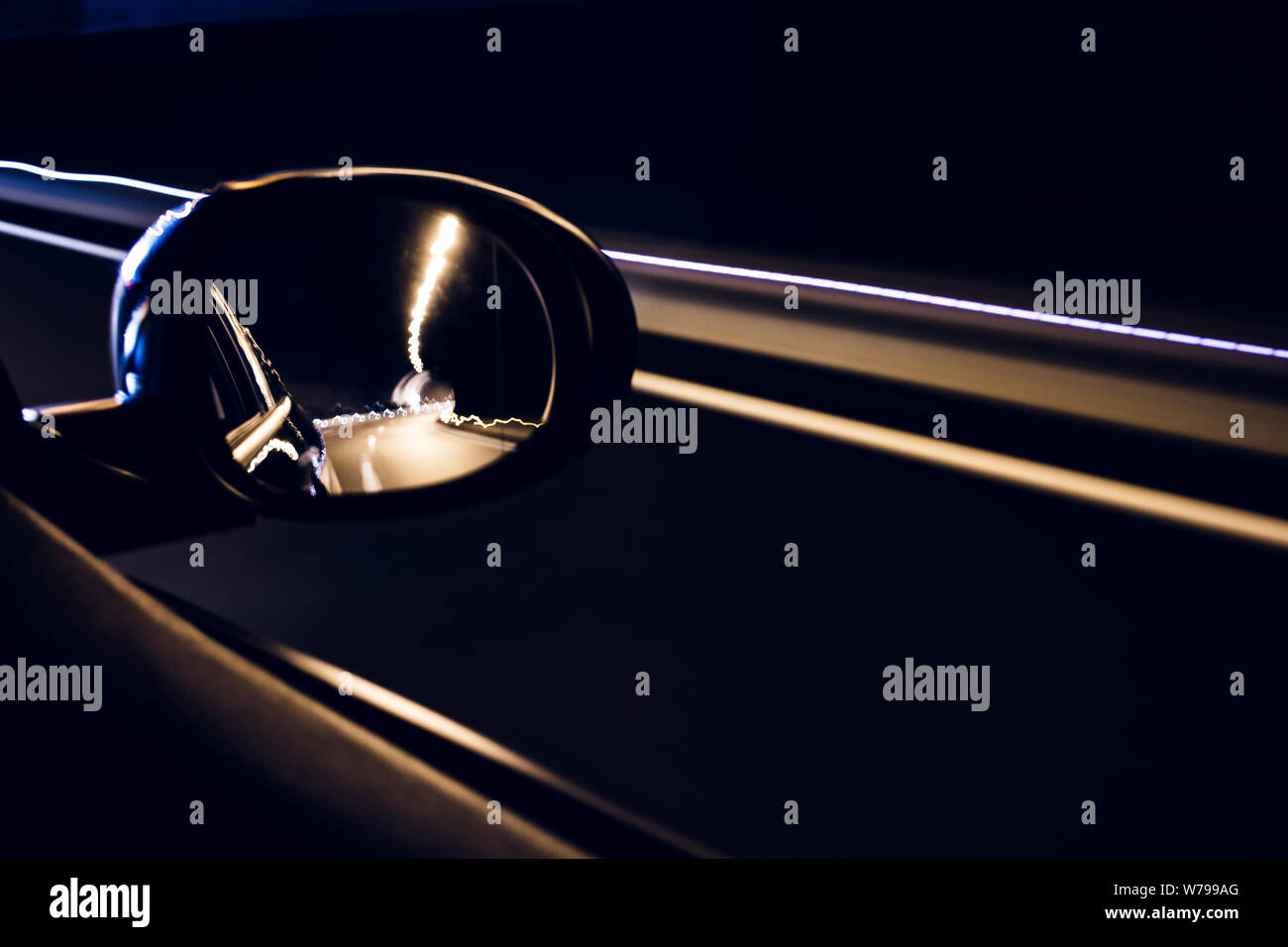 Oval mirror car reflection inside a tunnel road Stock Photo - Alamy
