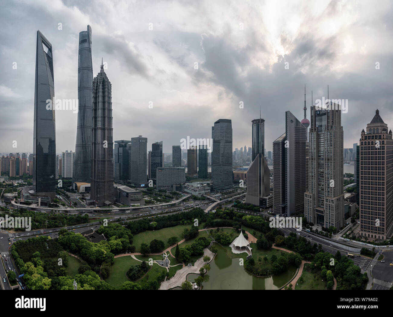 --FILE--Skyline of the Lujiazui Financial District with the Shanghai ...