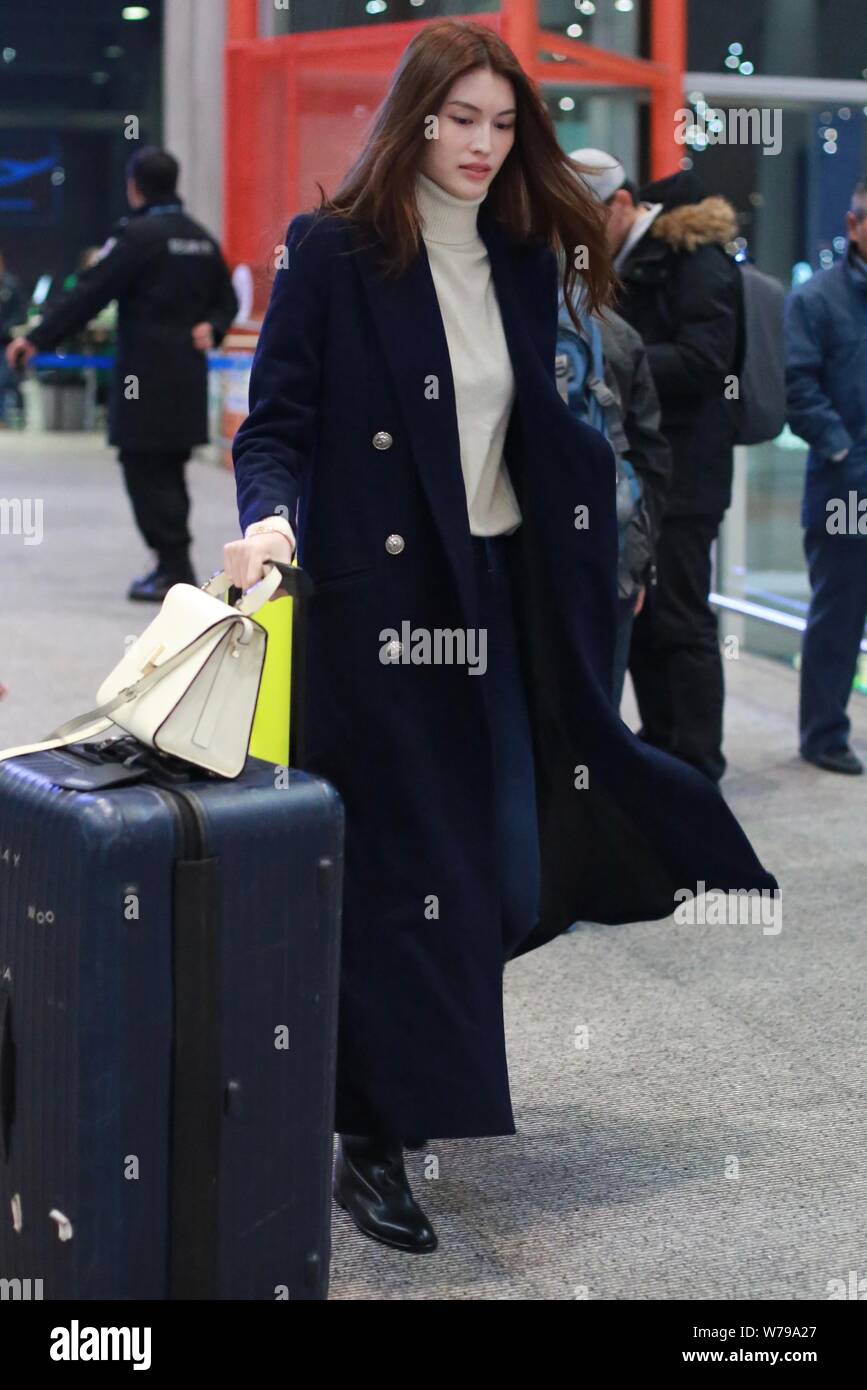 Chinese supermodel He Sui is pictured at the Beijing Capital ...