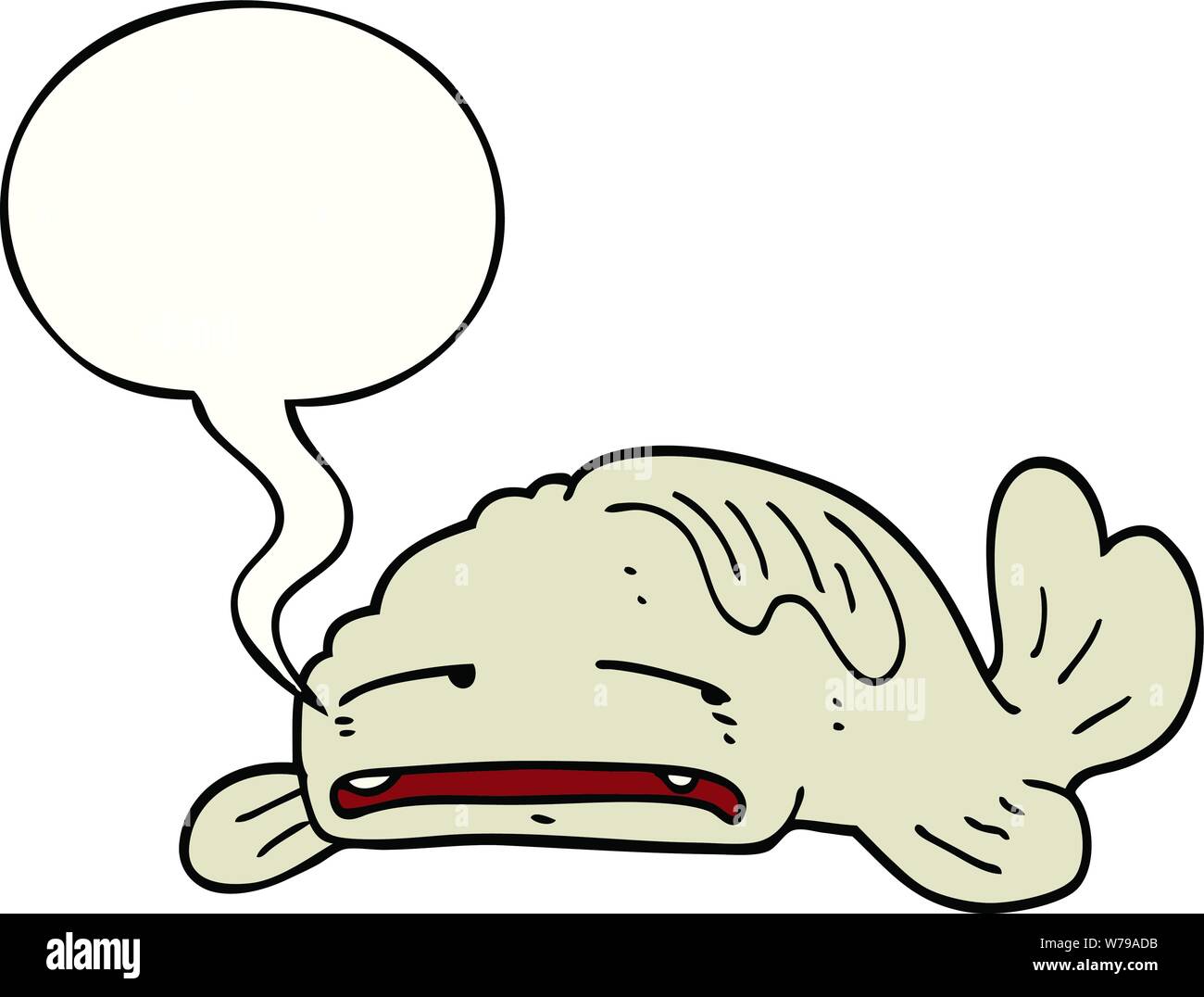cartoon sad old fish with speech bubble Stock Vector Image & Art - Alamy