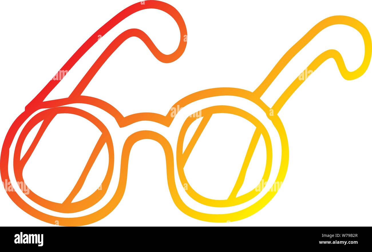 warm gradient line drawing of a cartoon spectacles Stock Vector Image ...