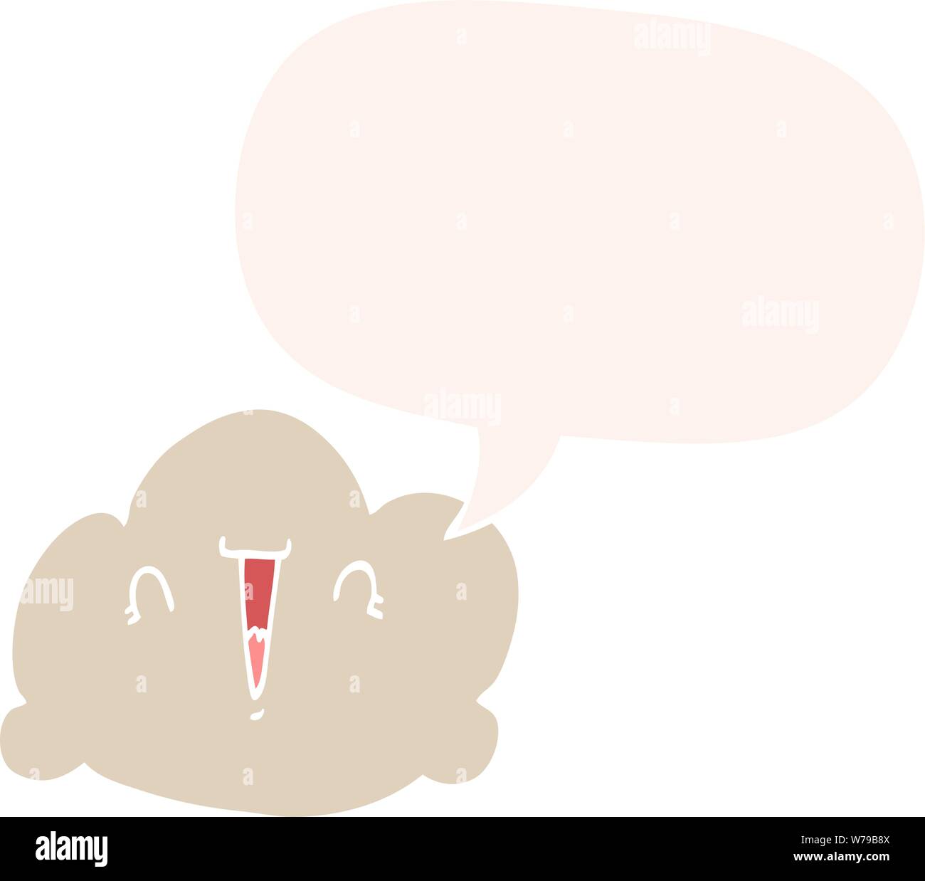 cartoon cloud with speech bubble in retro style Stock Vector Image ...
