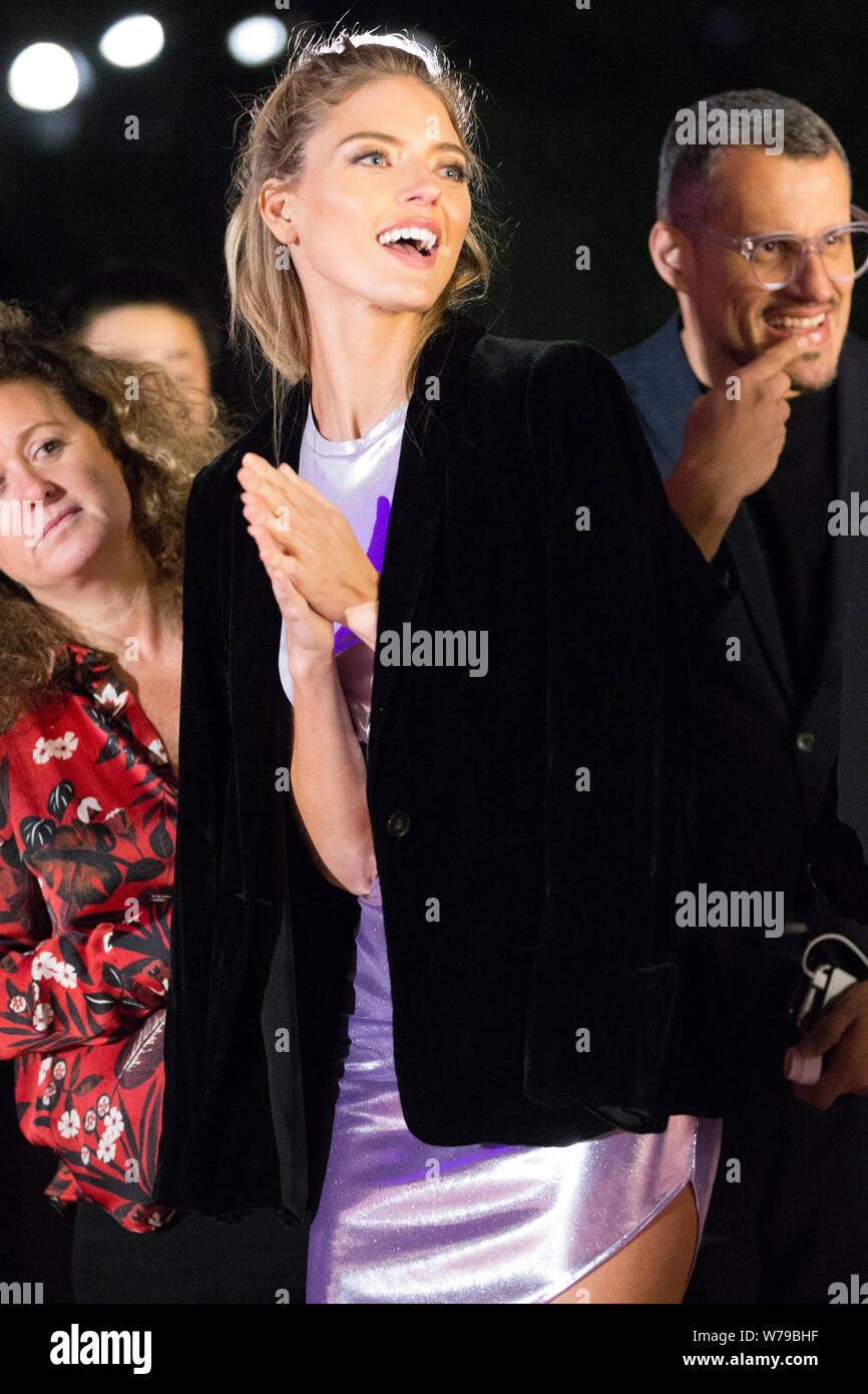 Victoria's Secret Angel and American model Martha Hunt poses before ...