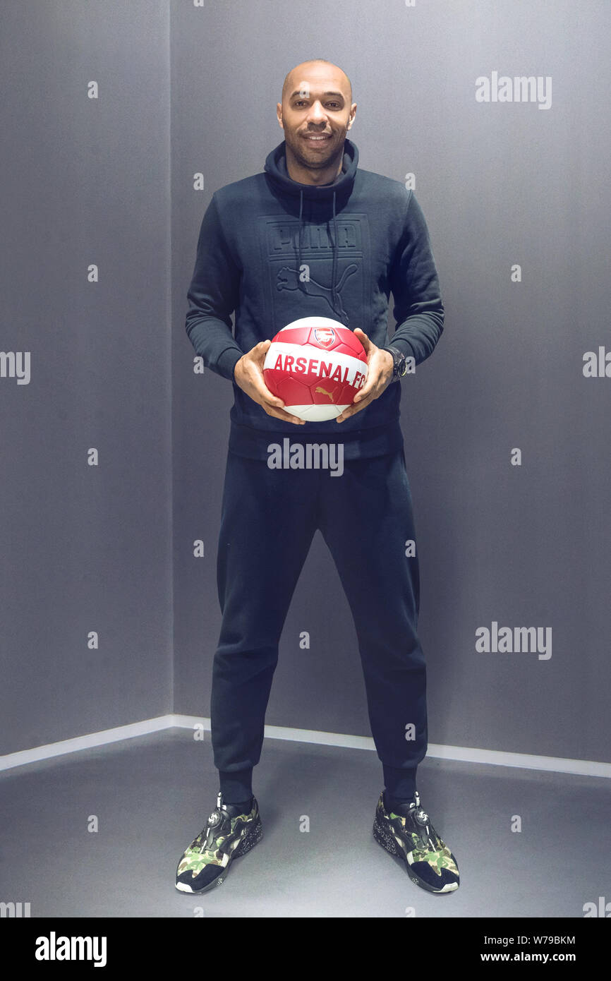 Legendary French football player Thierry Henry poses for photos during ...