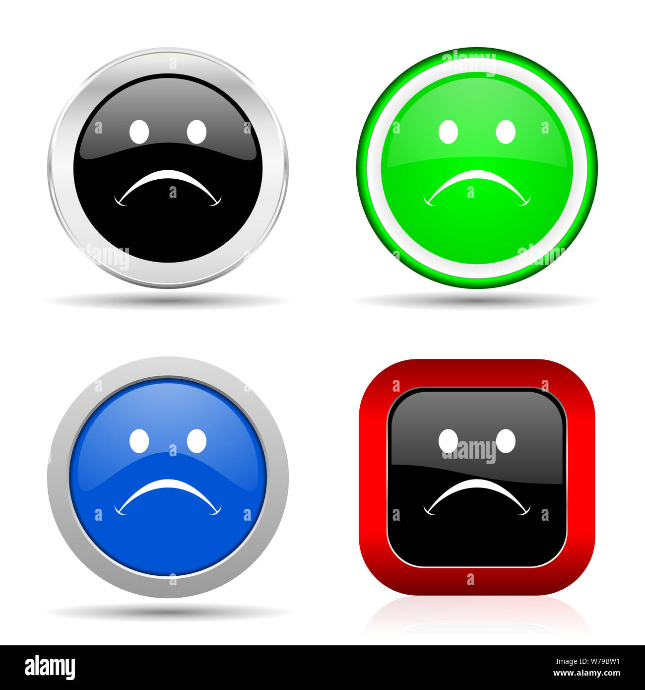 Cry red, blue, green and black web glossy icon set in 4 options Stock ...