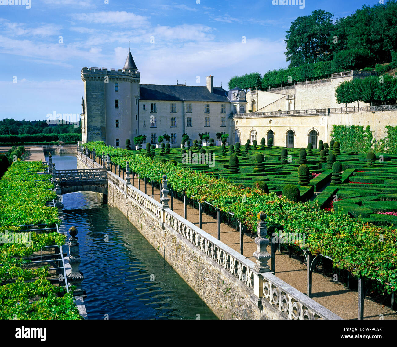 Chateau de Villandry and gardens Stock Photo - Alamy