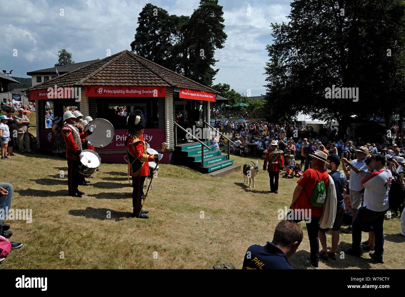 The band of the Royal Welsh Guards performs in the show ring at the ...