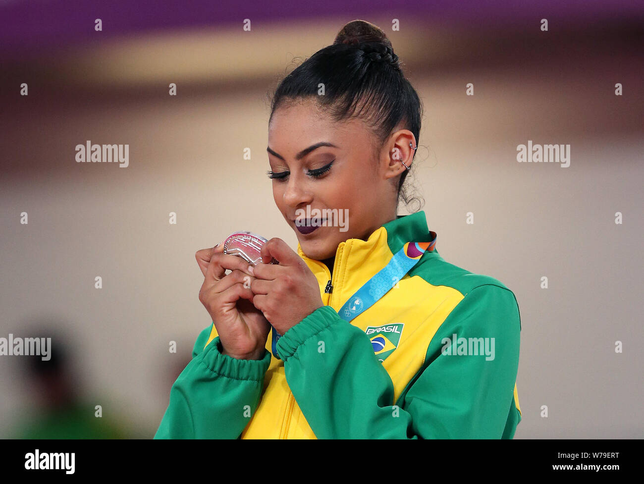 Lima, Peru. 05th Aug, 2019. Barbara DOMINGOS do Brasil wins the silver ...