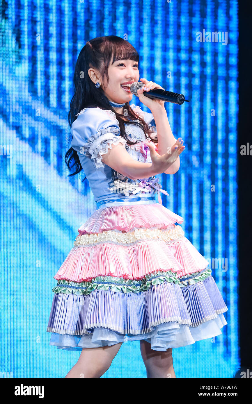 Mion Mukaichi of Japanese idol girl group AKB48 attends a fan meeting ...