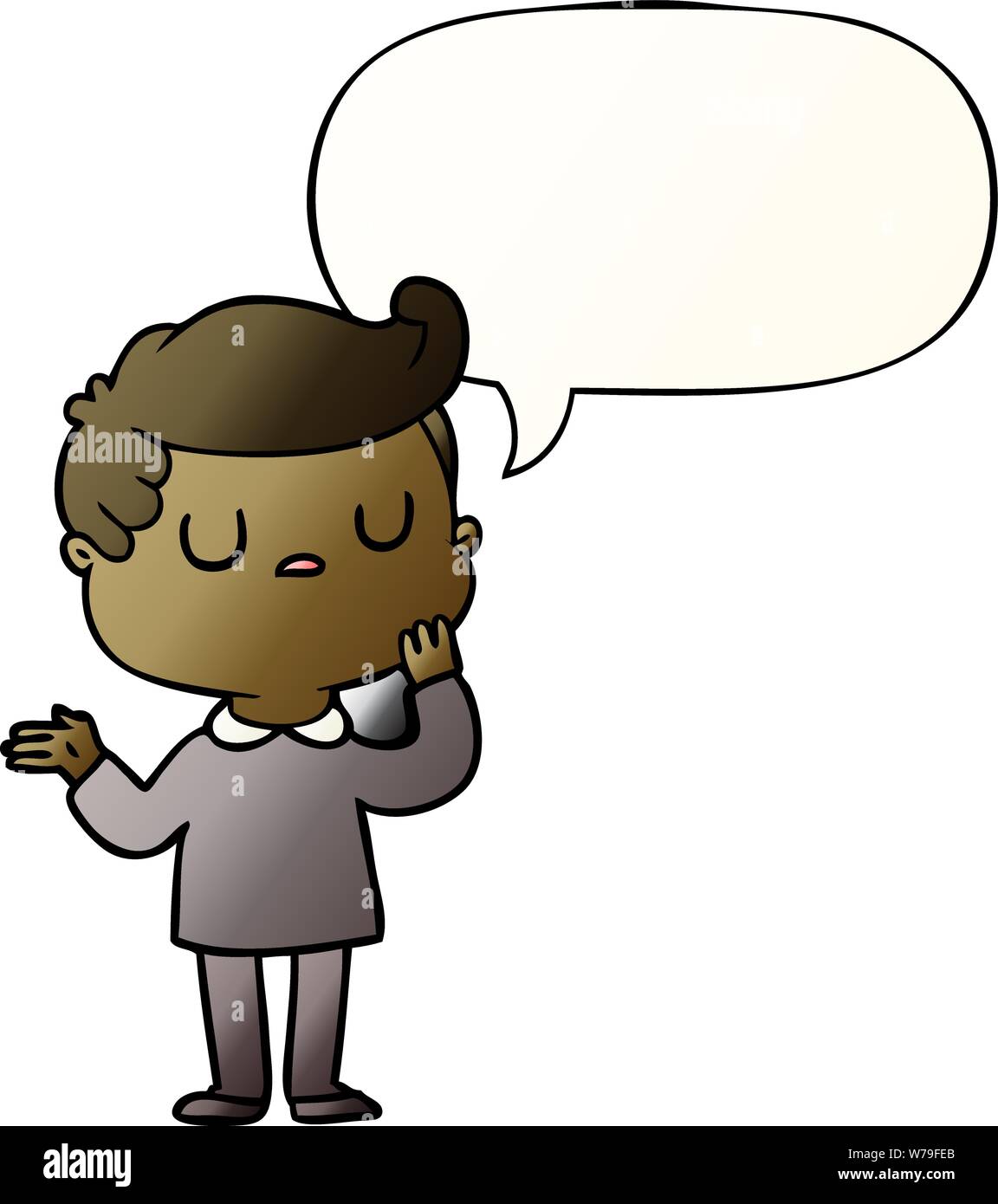 cartoon man wondering with speech bubble in smooth gradient style Stock ...