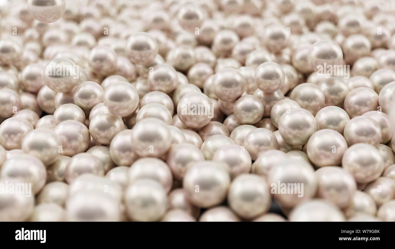 Pile of pearls. Background of the plurality of beautiful pearls. Gems ...