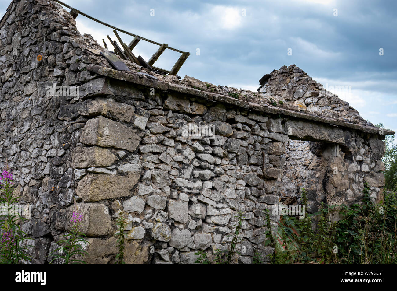 Abandoned Derelict Stone Building Cottage/House and Outbuildings on the ...