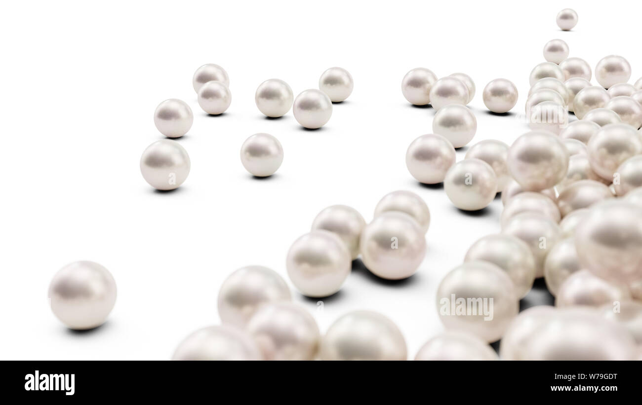 Pile of pearls. Background of the plurality of beautiful pearls. Gems ...