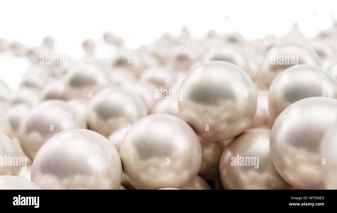 Pile of pearls. Background of the plurality of beautiful pearls. Gems ...