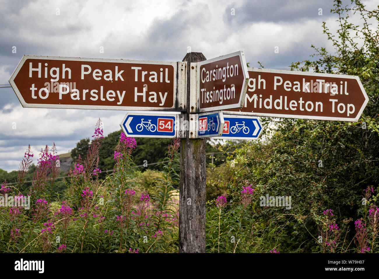 High Peak Trail Walking and Cycling Way Marker Direction Signs near ...