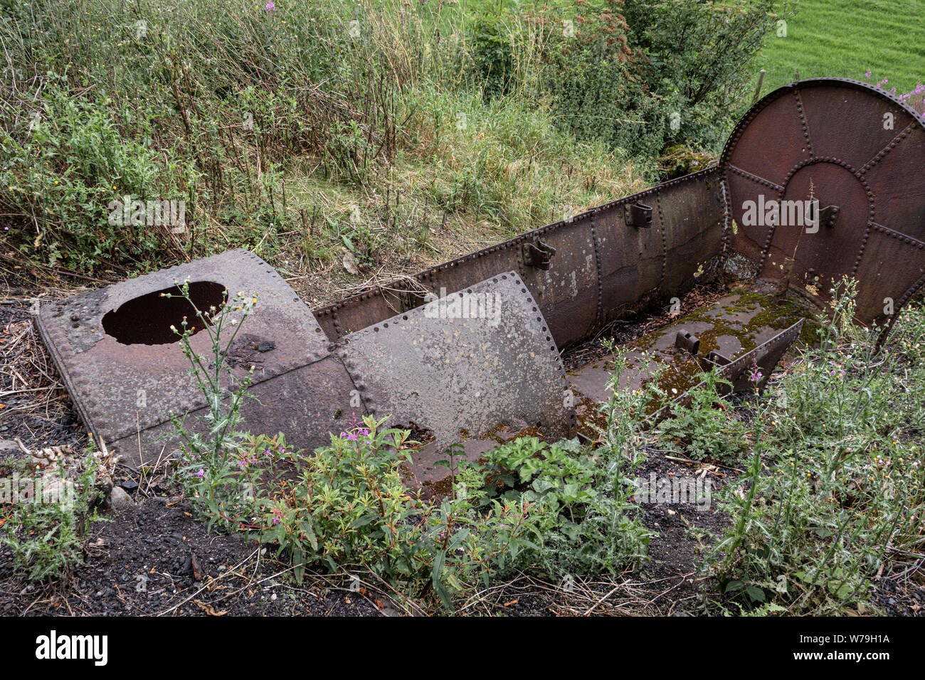 Rusty Derelict Remains of Hopton Wood Engine House,Waggon Boiler on the ...