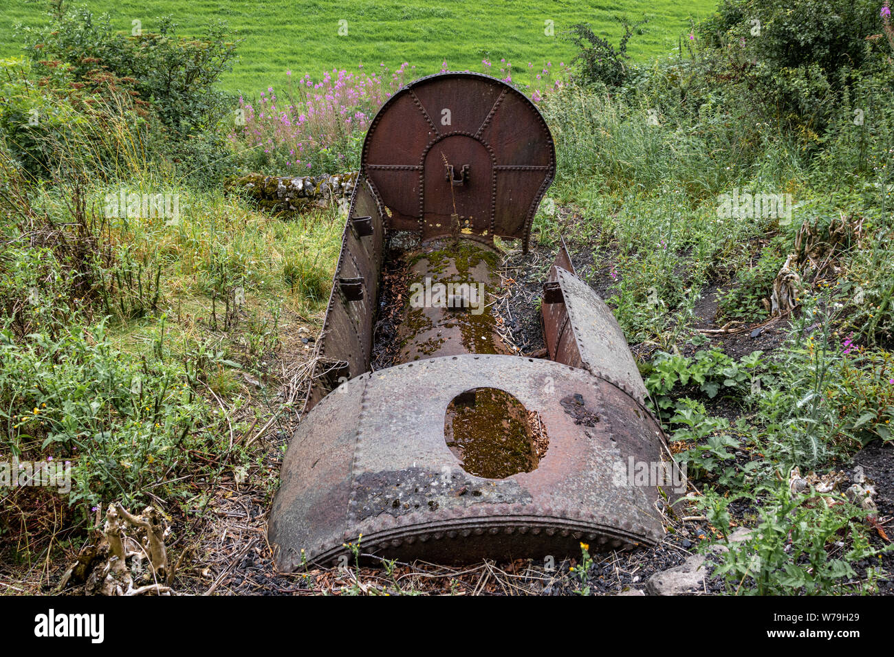 Rusty Derelict Remains of Hopton Wood Engine House,Waggon Boiler on the ...