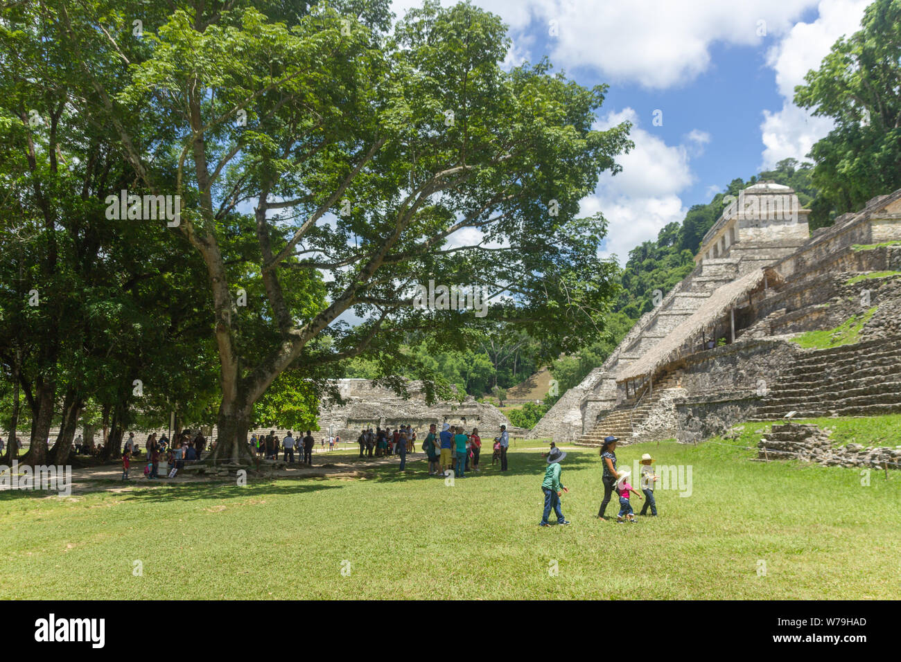 Palenque, Chiapas / Mexico - 21/07/2019: Detail of the archaeological ...