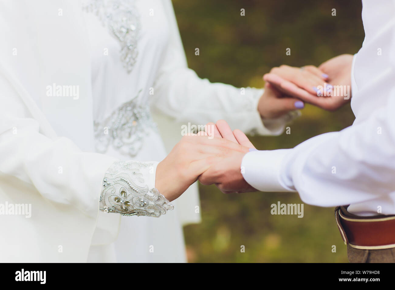 National wedding. Bride and groom. Wedding muslim couple during the ...