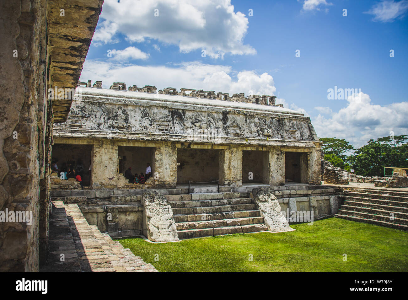 Palenque, Chiapas / Mexico - 21/07/2019: Detail of the archaeological ...
