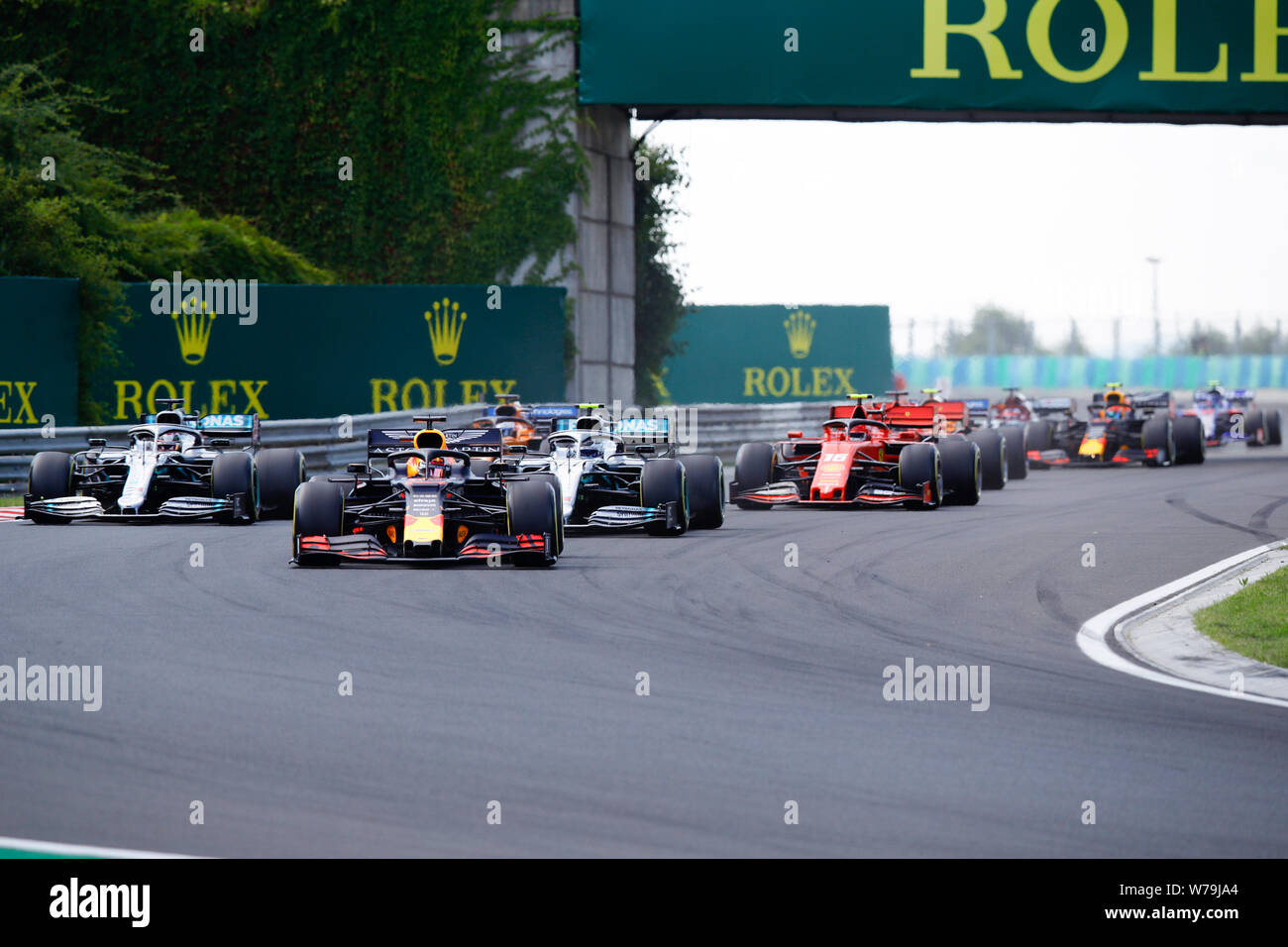 Formula 1 racing weekend in Hungaroring circuit Hungary august 04 2019 ...