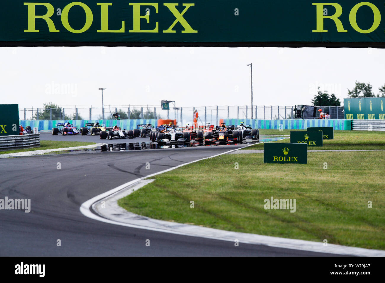 Formula 1 racing weekend in Hungaroring circuit Hungary august 04 2019 ...