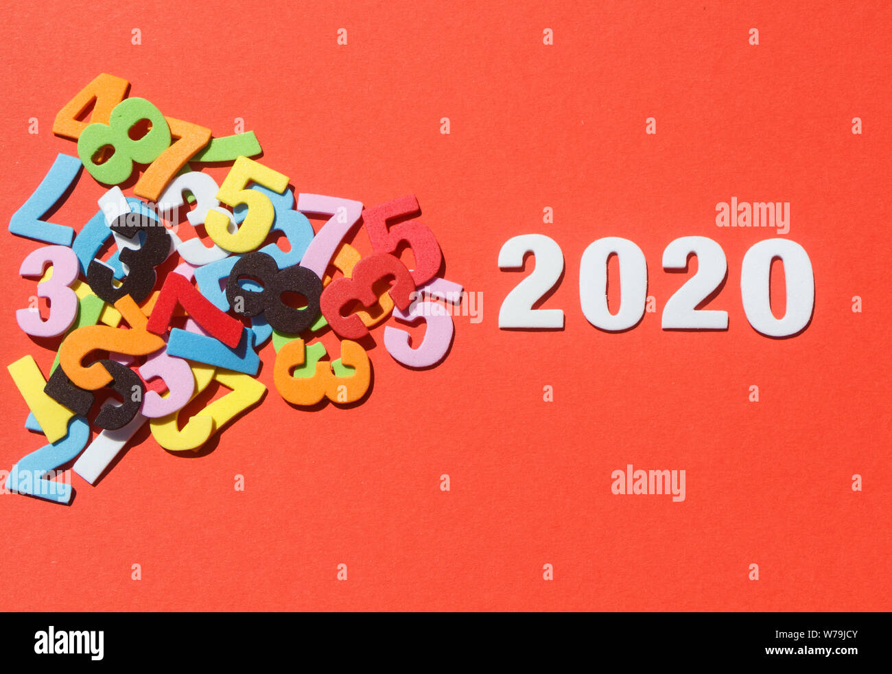 2020 in white figures and colored figures Stock Photo - Alamy