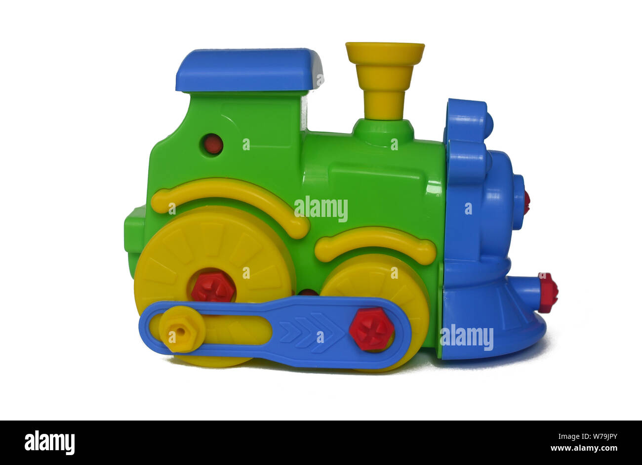 colorful train with pipe children's toy isolate Stock Photo - Alamy