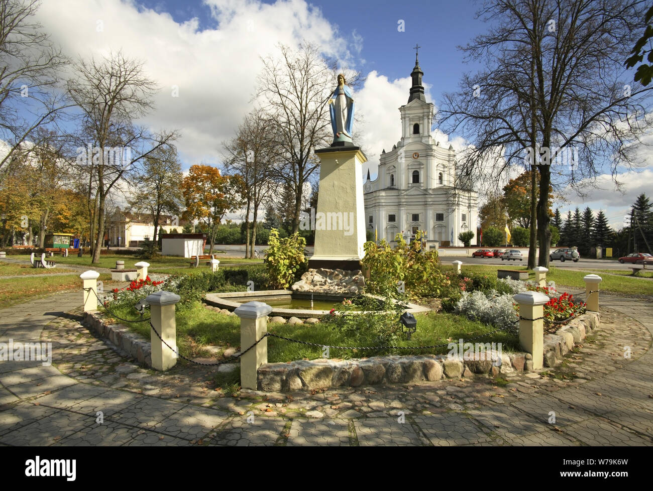 Statue of Virgin Mary in Koden. Poland Stock Photo - Alamy