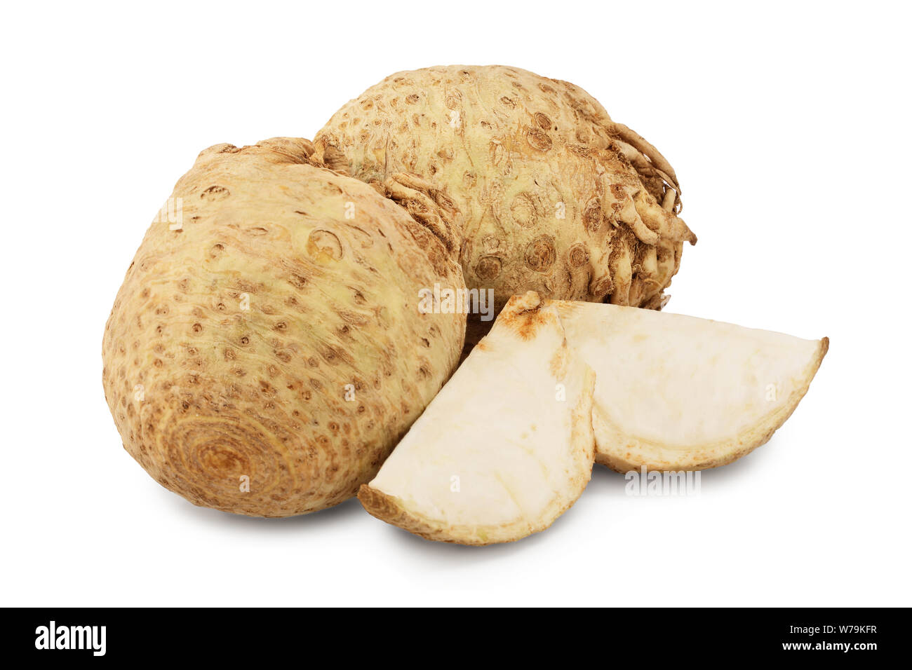 Fresh celery root isolated on white background Stock Photo - Alamy