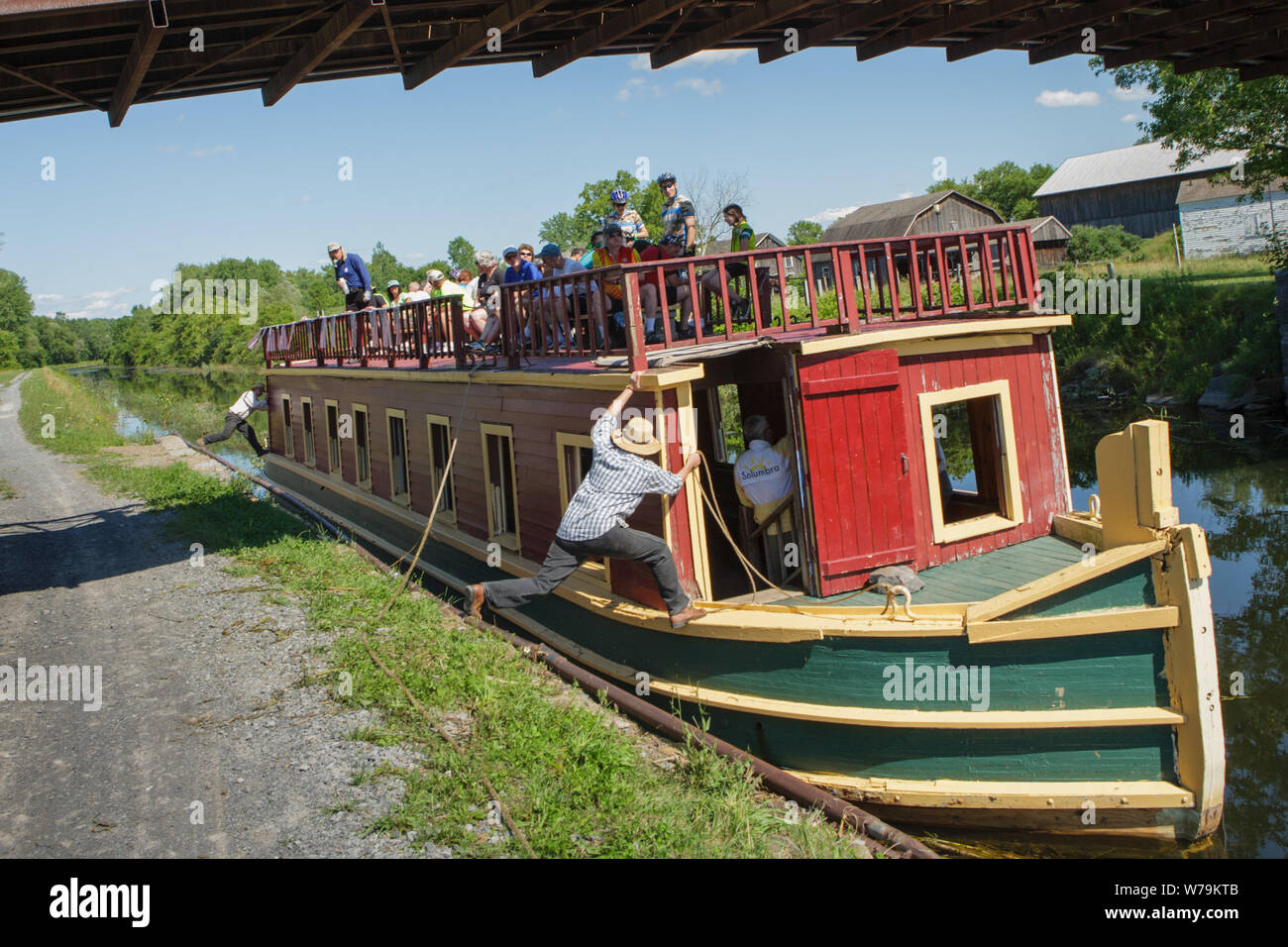 Packet boat taking off, Erie Canal Village, Rome, New York, Oneida ...
