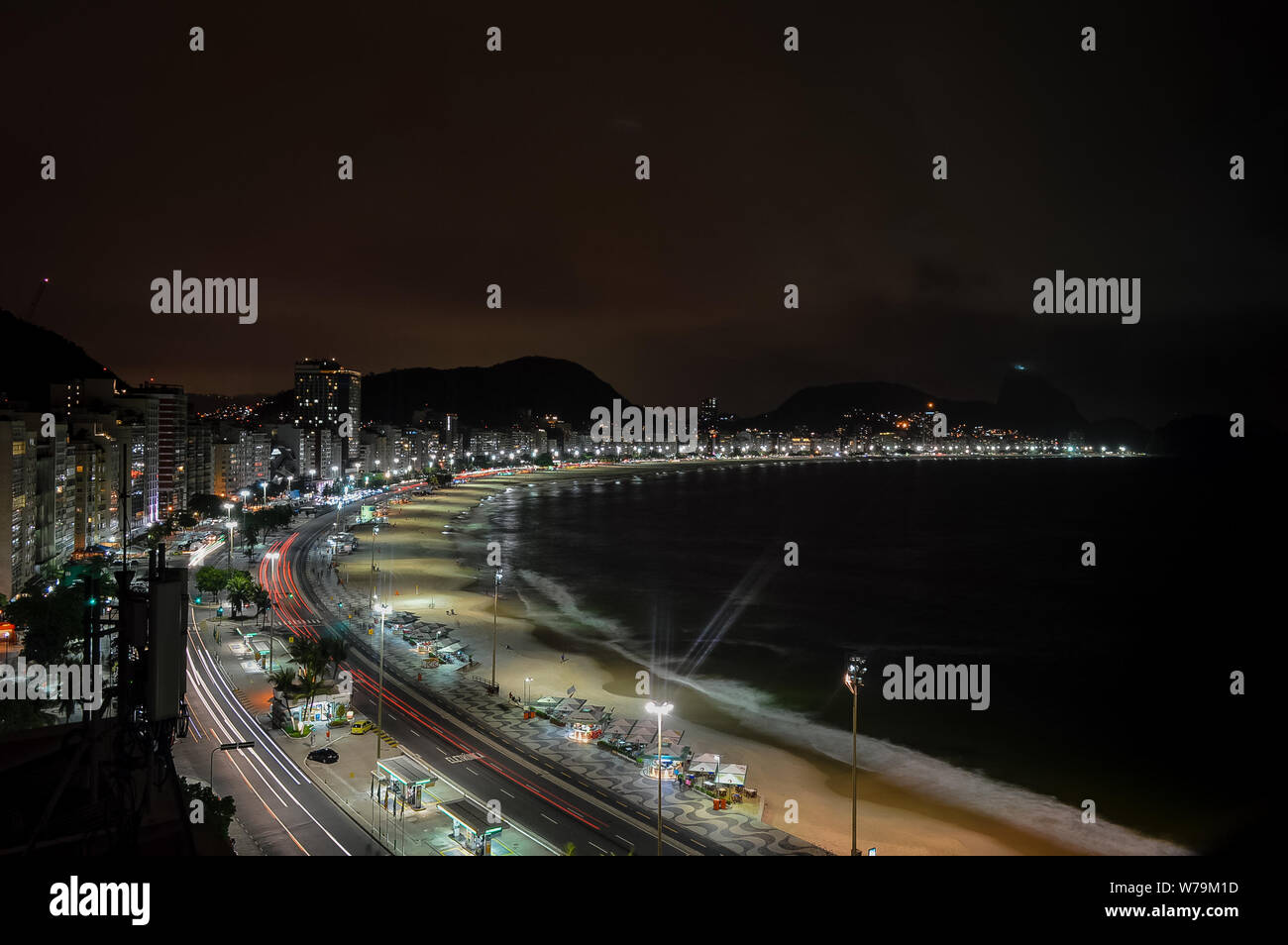 Copacabana at Night Stock Photo - Alamy