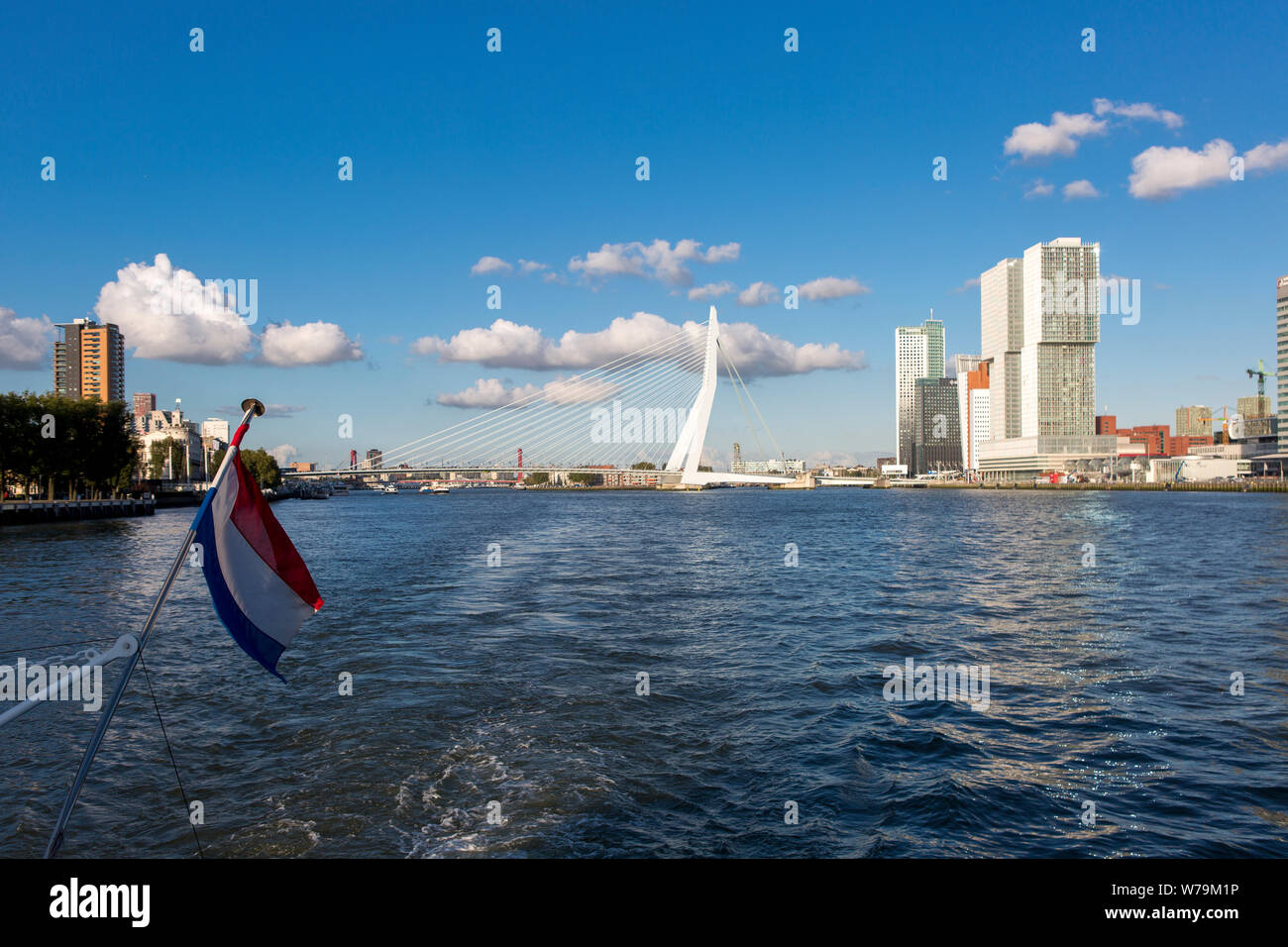 Cityscape of Rotterdam with modern high rise buildings and the Erasmus ...